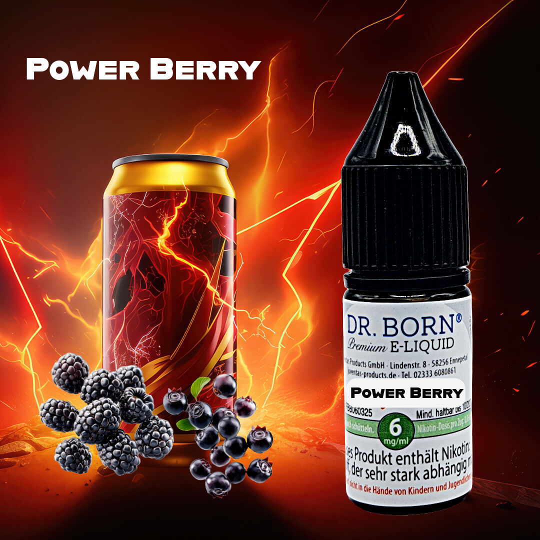 Power Berry e-Liquid. Ein Aromen Mix aus Energie & dunklen Beeren