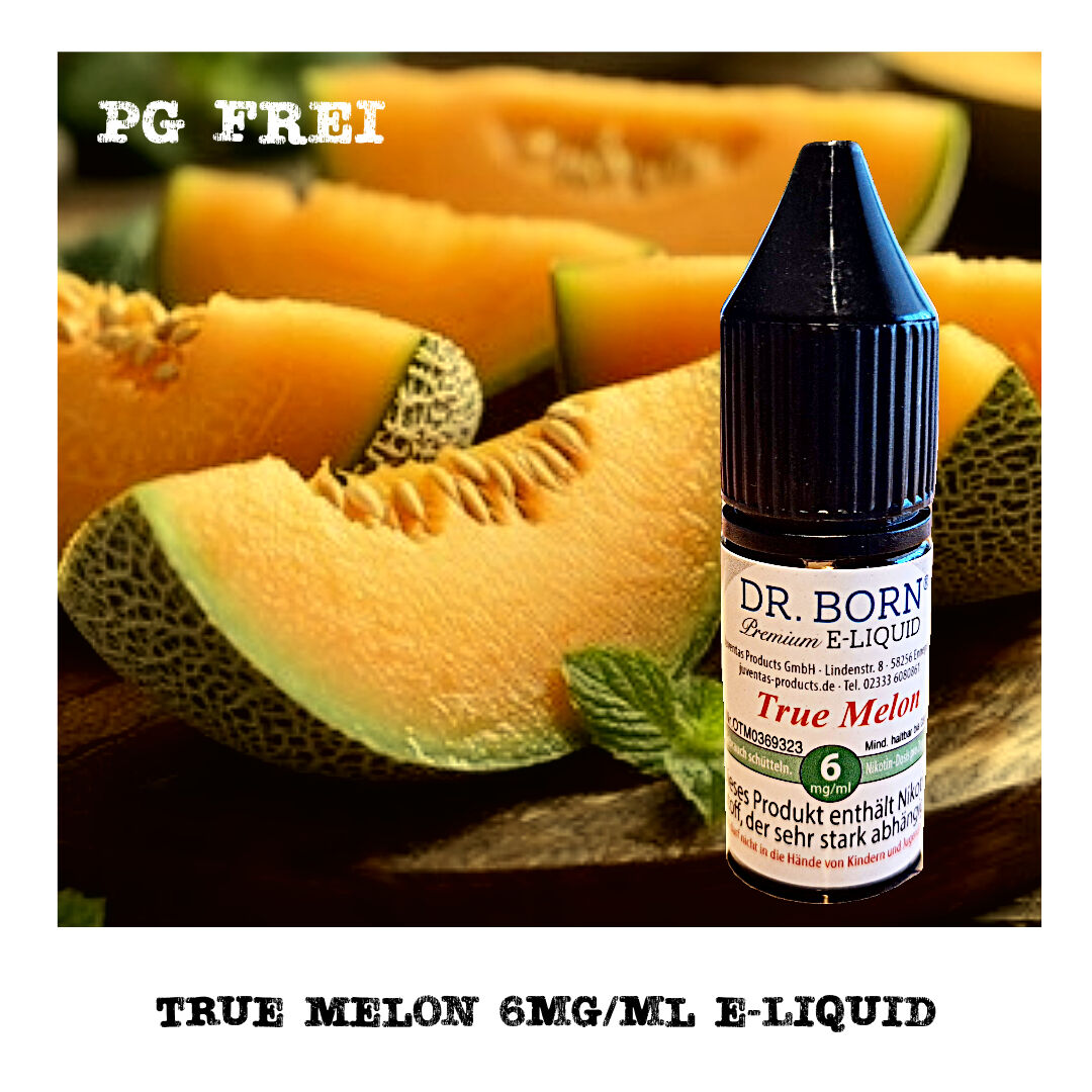 Dr. Born True Melon e-Liquid. Honigmelonen Aroma PG Frei dampfen